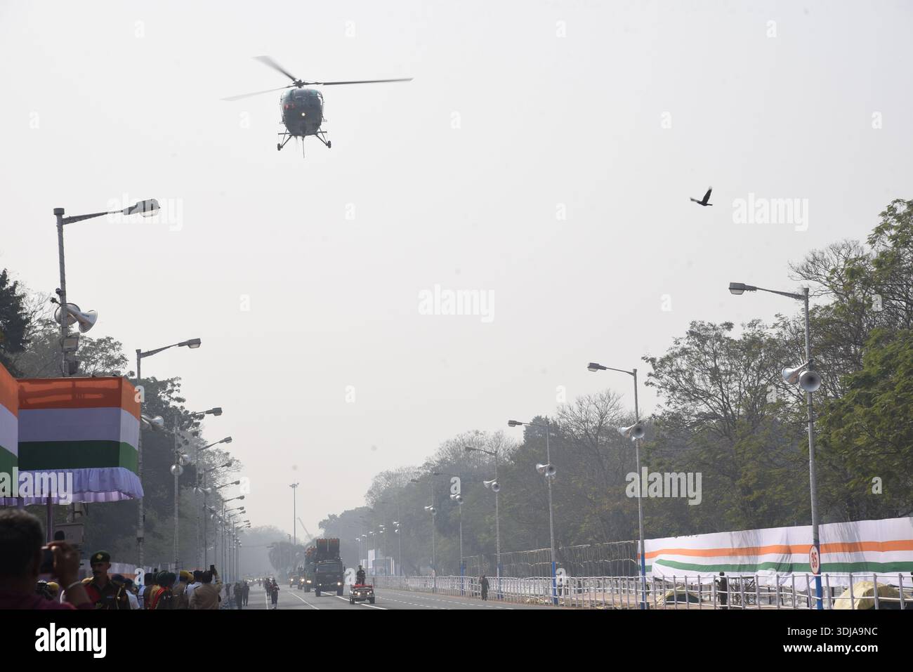Republic Day parade rehearsal on Red Road in Kolkata, India, on January ...