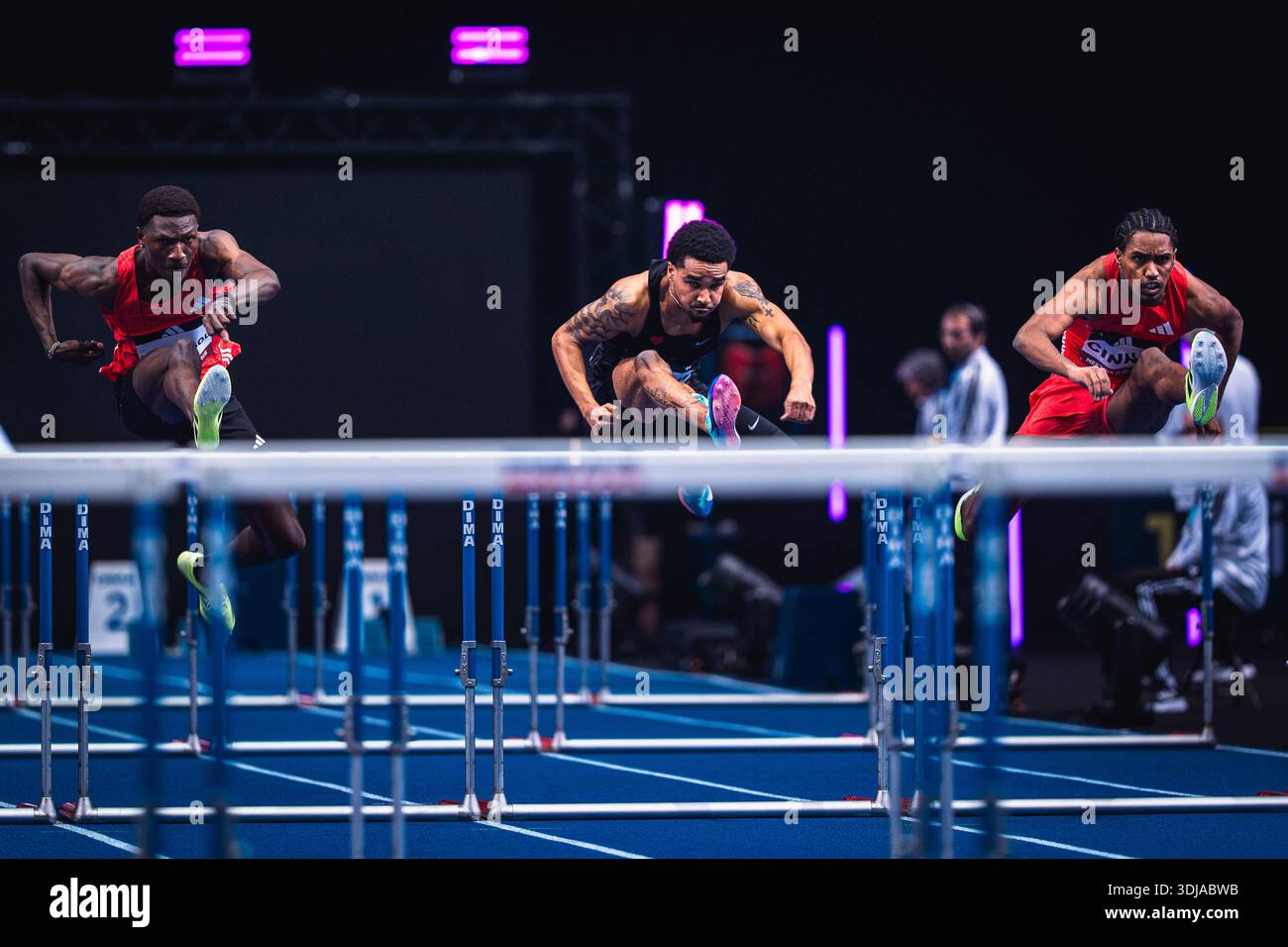 Darius Brown (USA) finale 60m Hurdles Men during the Meeting de Paris ...