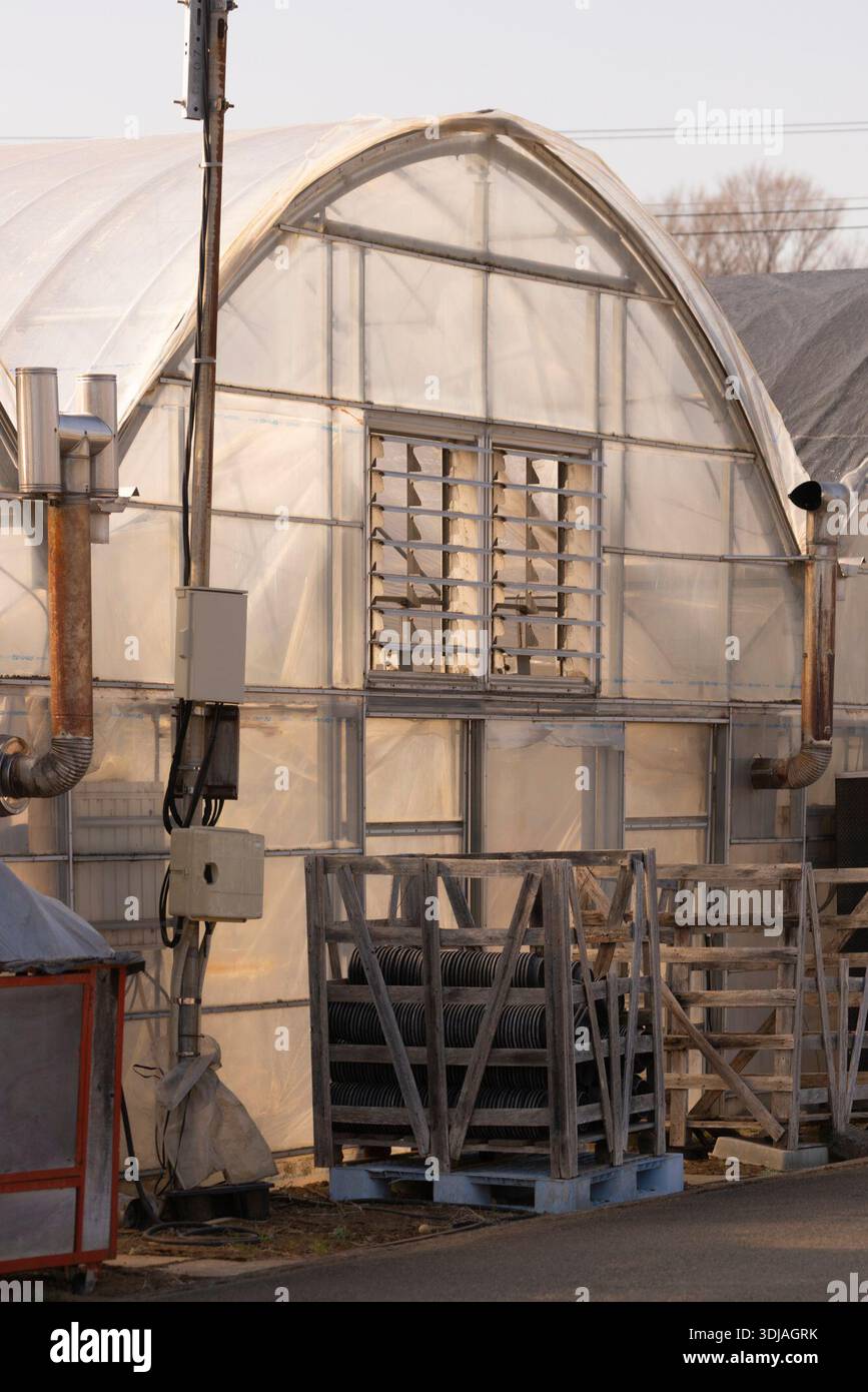 Greenhouses inside an agricultural area in Yokohama, Kanagawa ...
