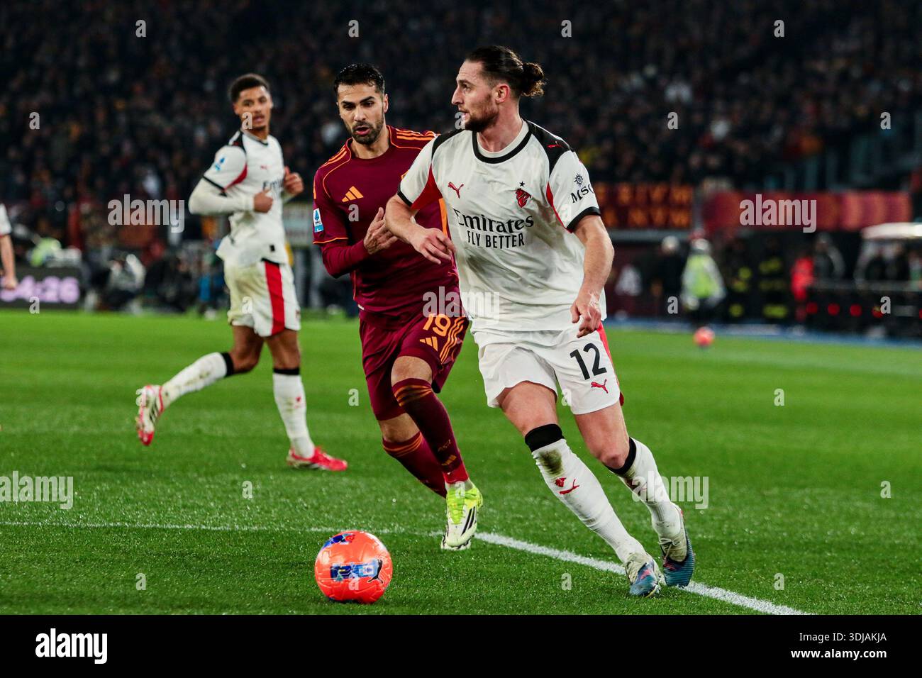 Adrien Rabiot of AC Milan during AS Roma vs AC Milan, Italian soccer ...