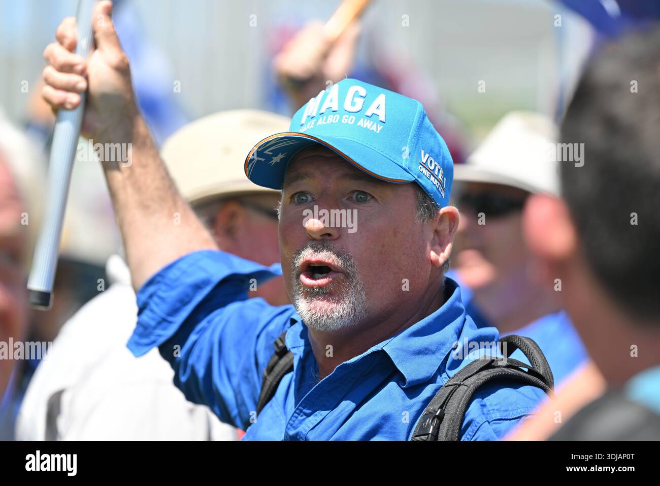 Anti-immigration March For Australia rally outside Parliament House in ...