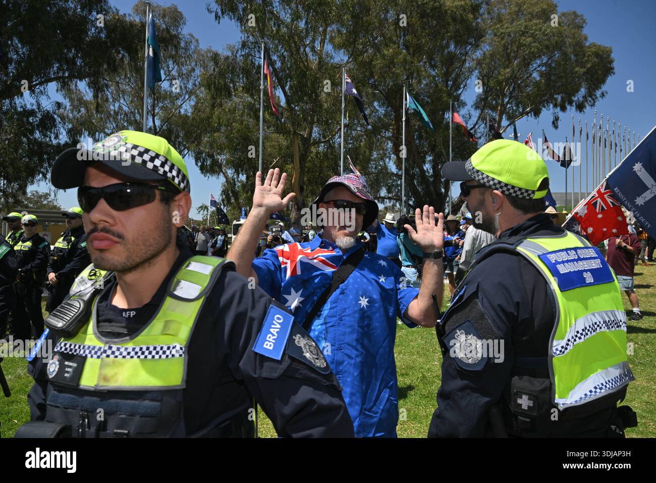 Anti-immigration March For Australia rally outside Parliament House in ...