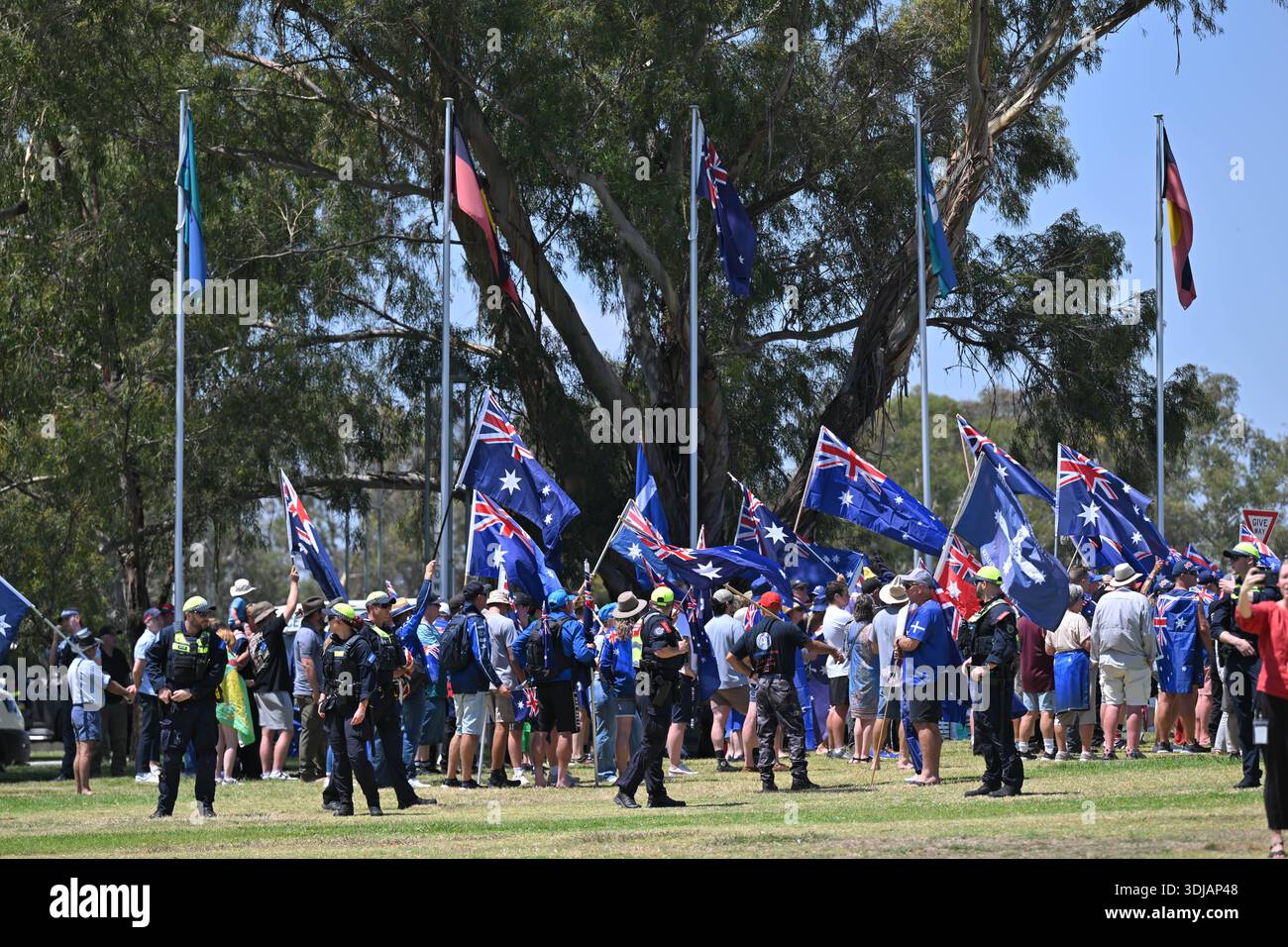 Anti-immigration March For Australia rally outside Parliament House in ...
