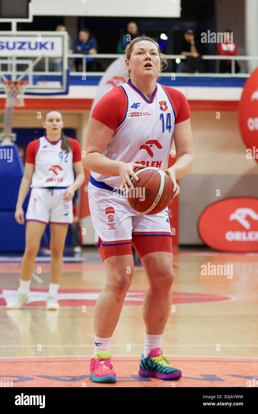 Martyna Stasiuk of Wisla Krakow K seen in action during the Orlen ...