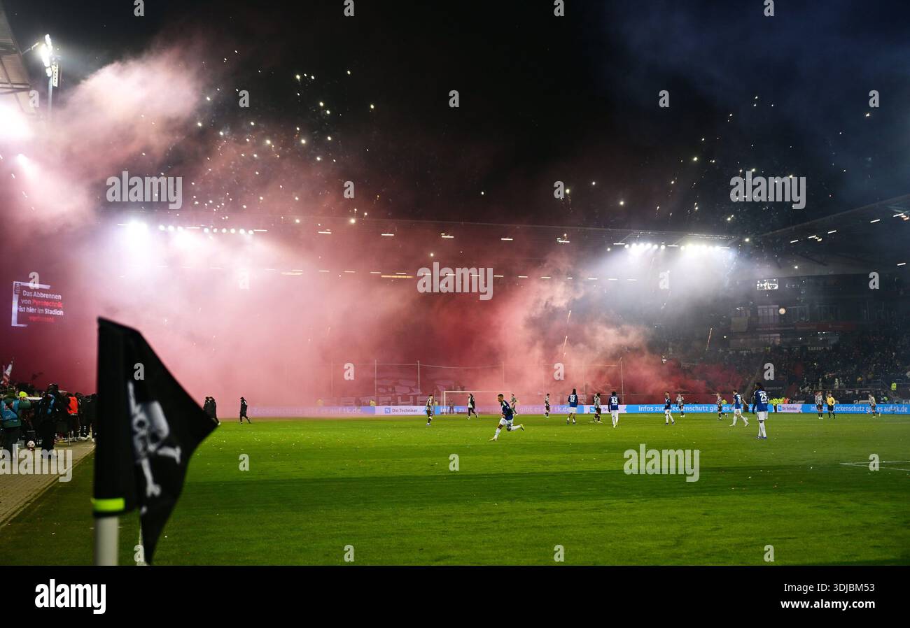 Fans supporters St. Pauli, Suedtribuene, Millerntor Stadium Hamburg ...