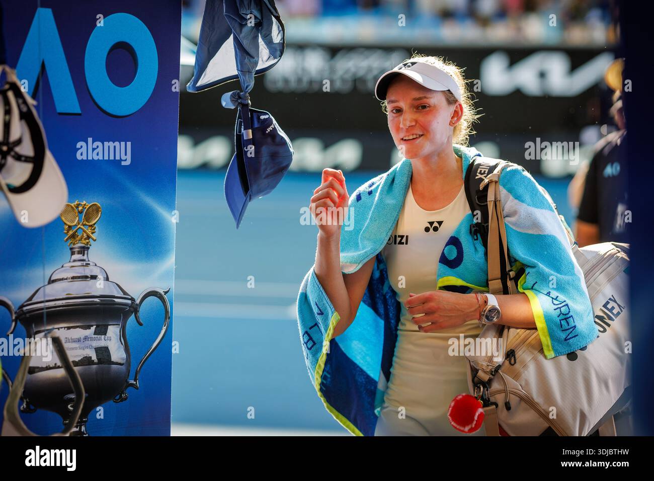 Kazakhstan Elena Rybakina following her victory in the Women’s Singles ...