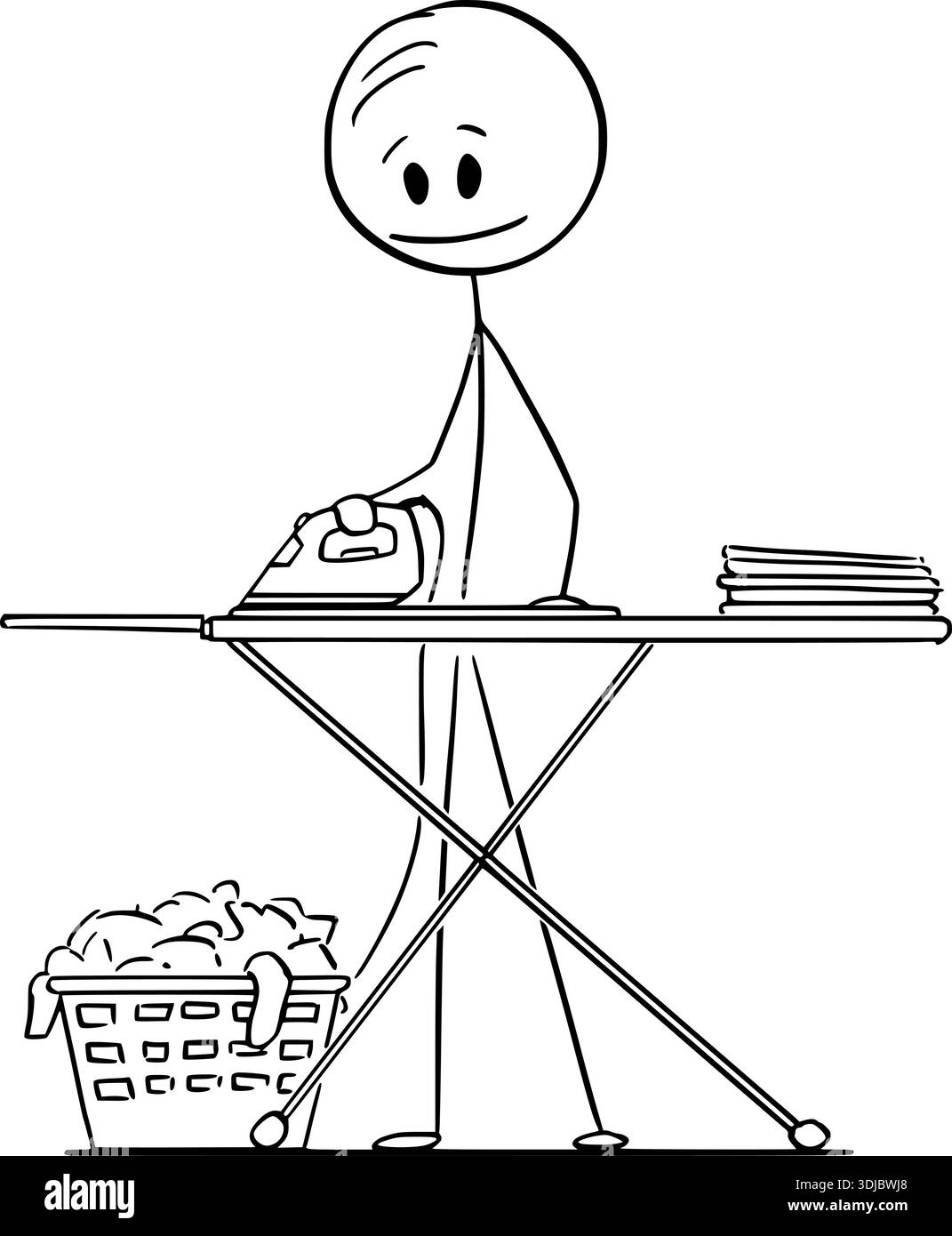 Man ironing a shirt Black and White Stock Photos & Images - Alamy
