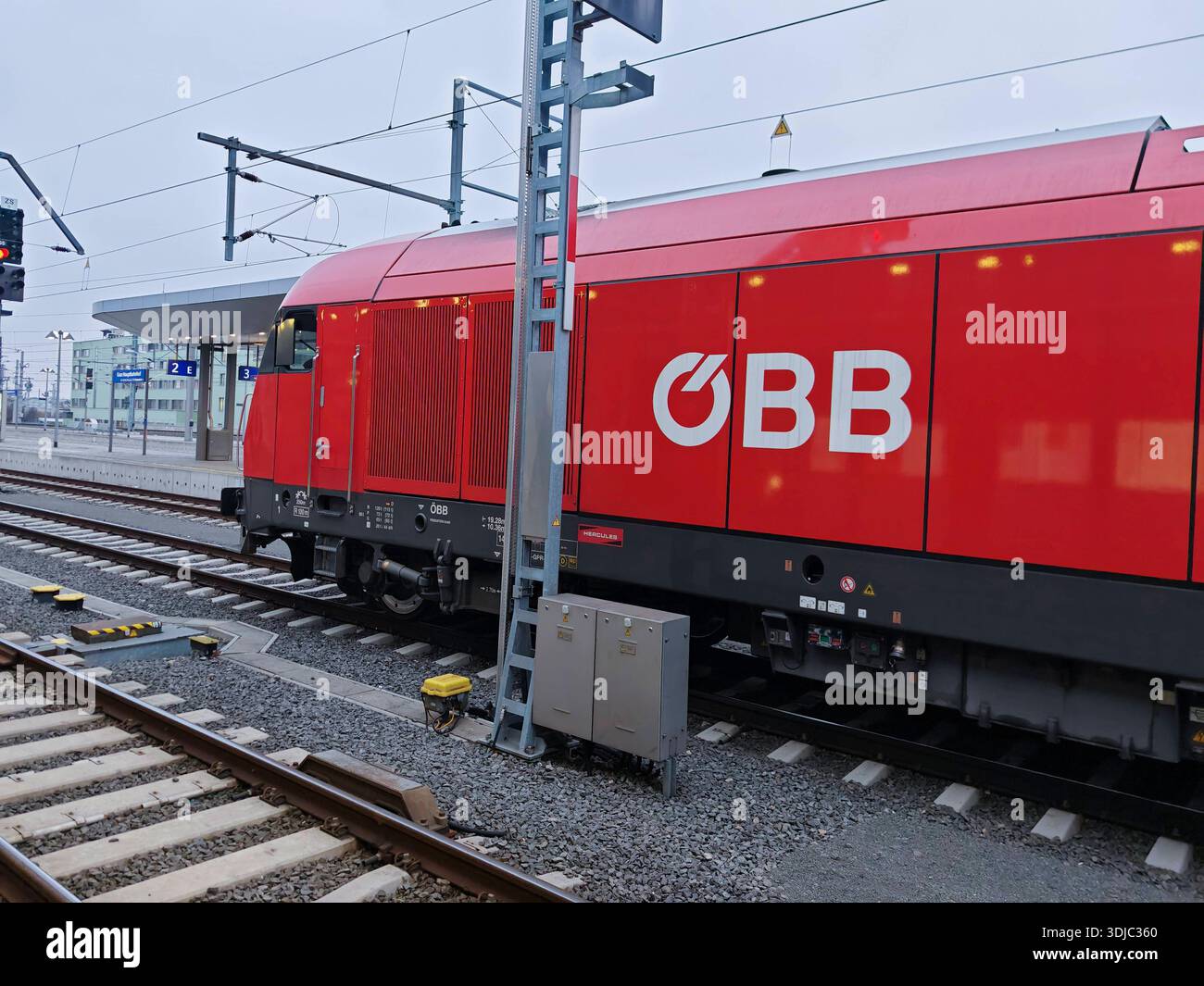 a OEBB locomotive or engine, a rail transport vehicle for train ...