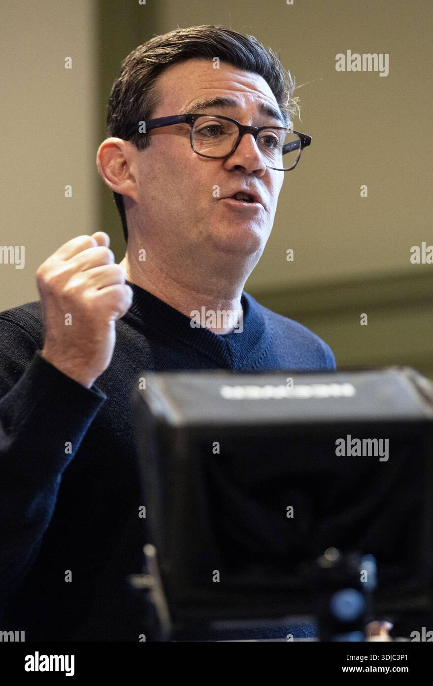 Mayor of Greater Manchester Andy Burnham speaking at the launch of ...