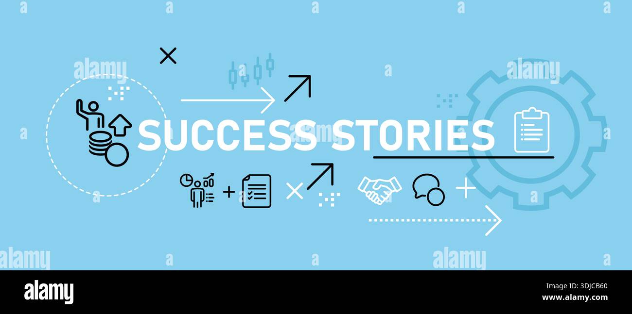 success stories business concept banner web header corporate growth ...