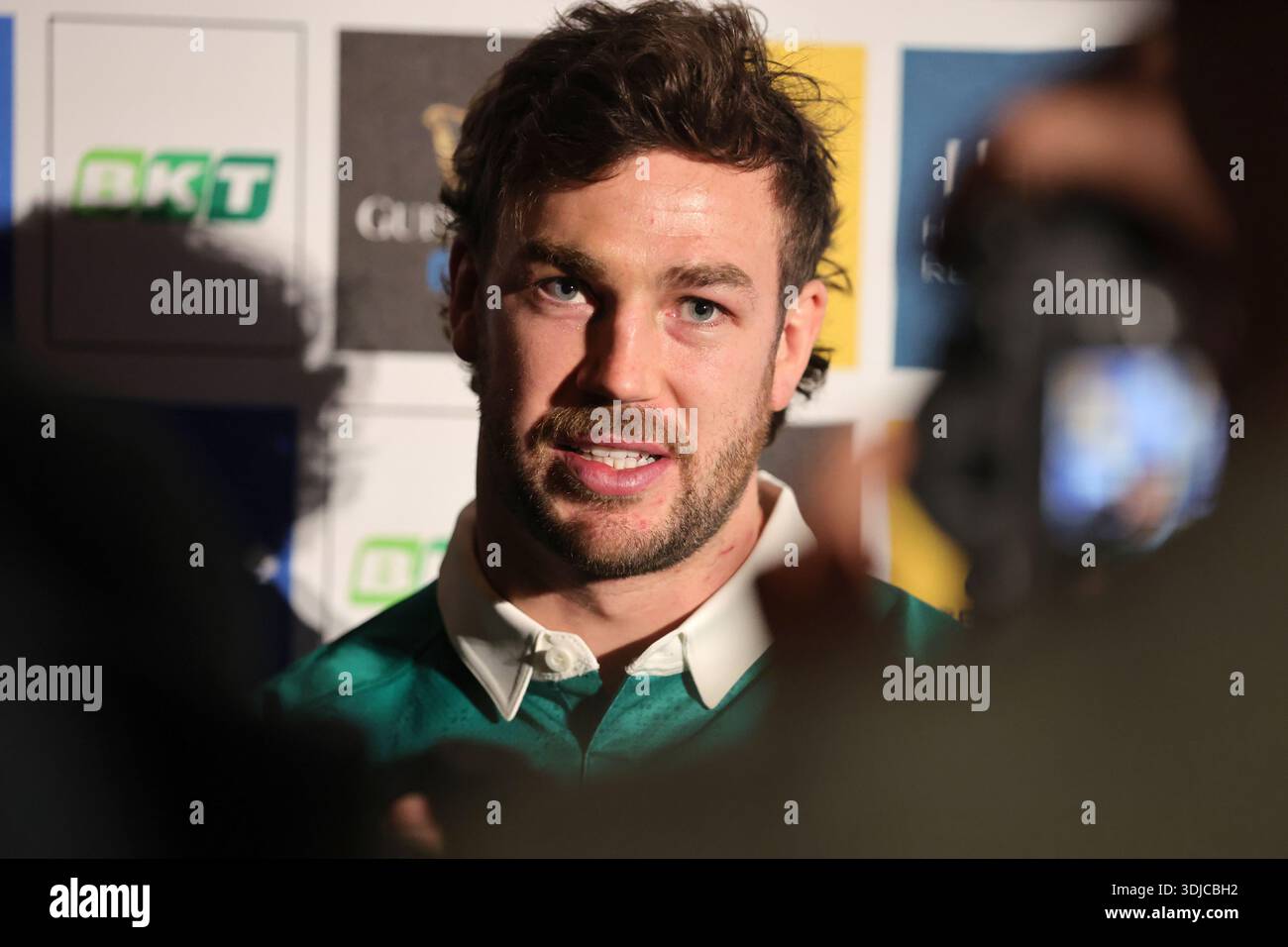 Ireland's captain Caelan Doris interviewed during the launch event for ...