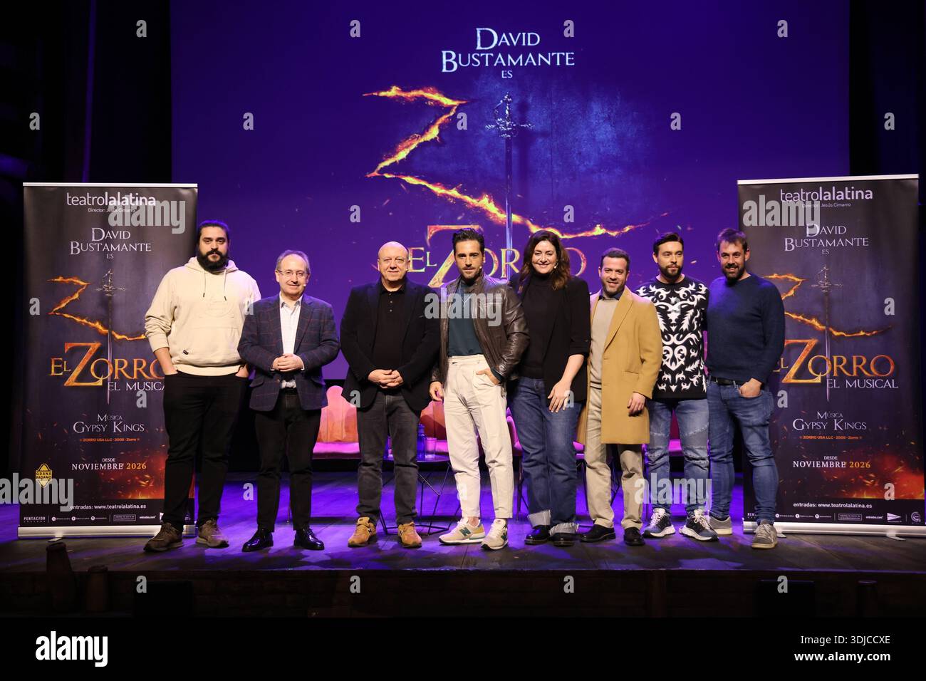 Singer David Bustamante (4l) during the presentation of 'El Zorro, el ...
