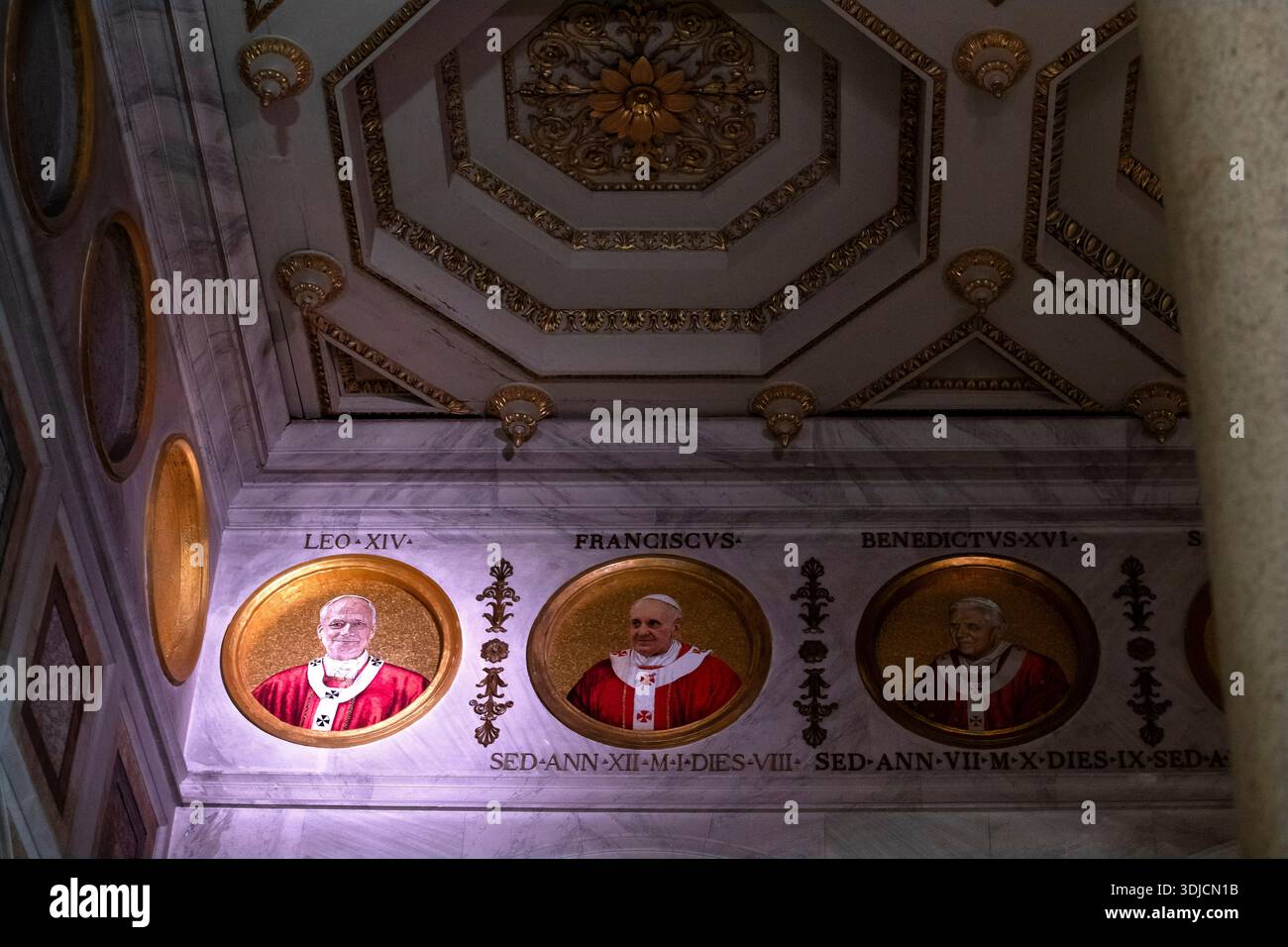 Rome, Italy, 26 January 2026. The mosaic portraits of the current Pope ...