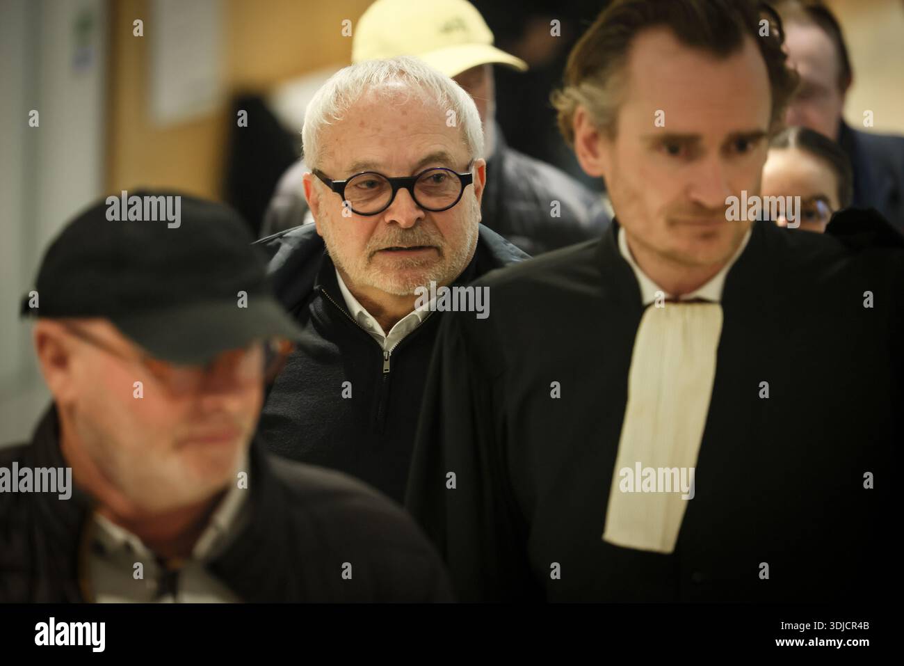 French former senator Joel Guerriau, center, and his lawyer Henri ...