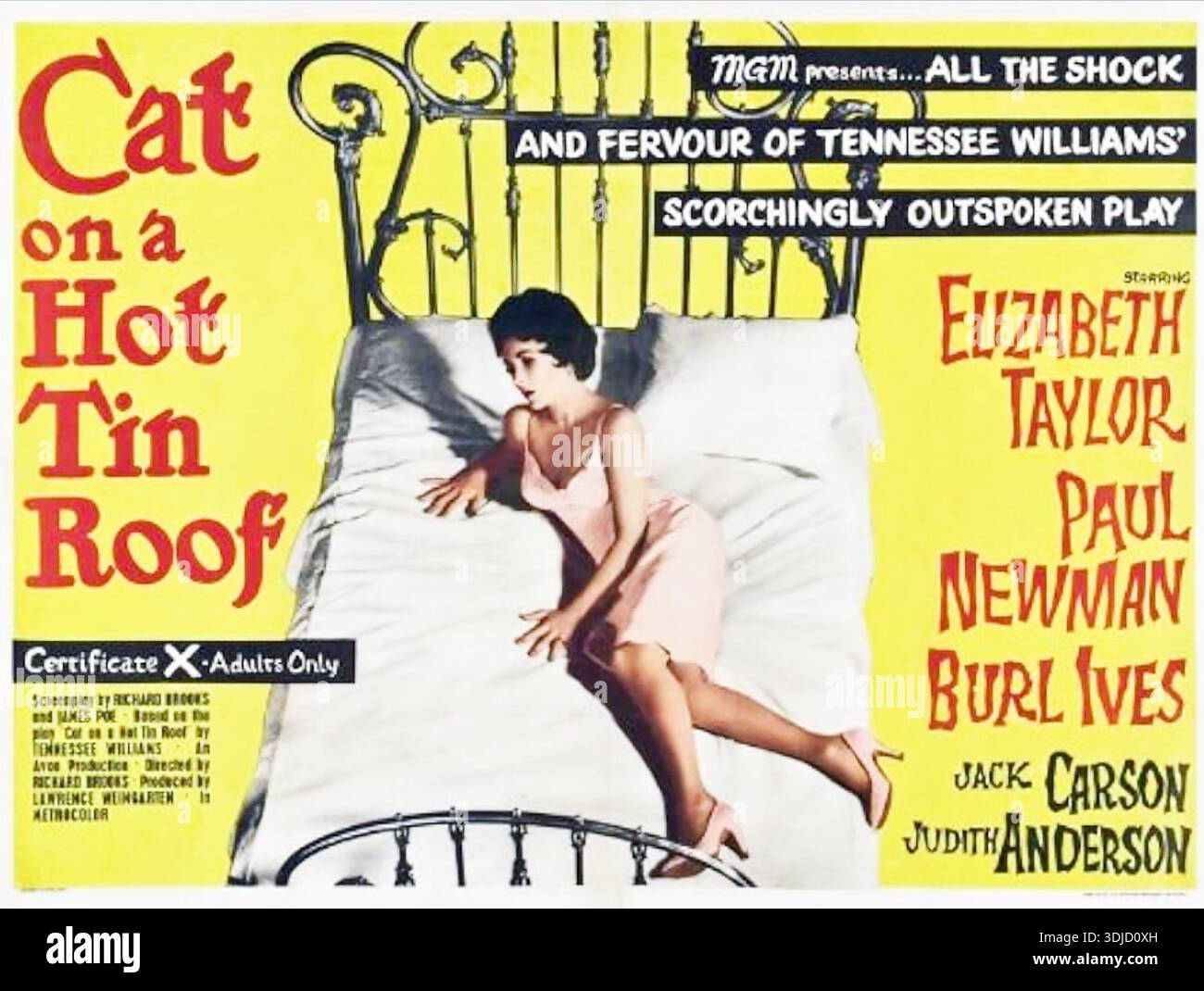 CAT ON A HOT TIN ROOF 1958 MGM film with Elizabeth Taylor as Margaret ...
