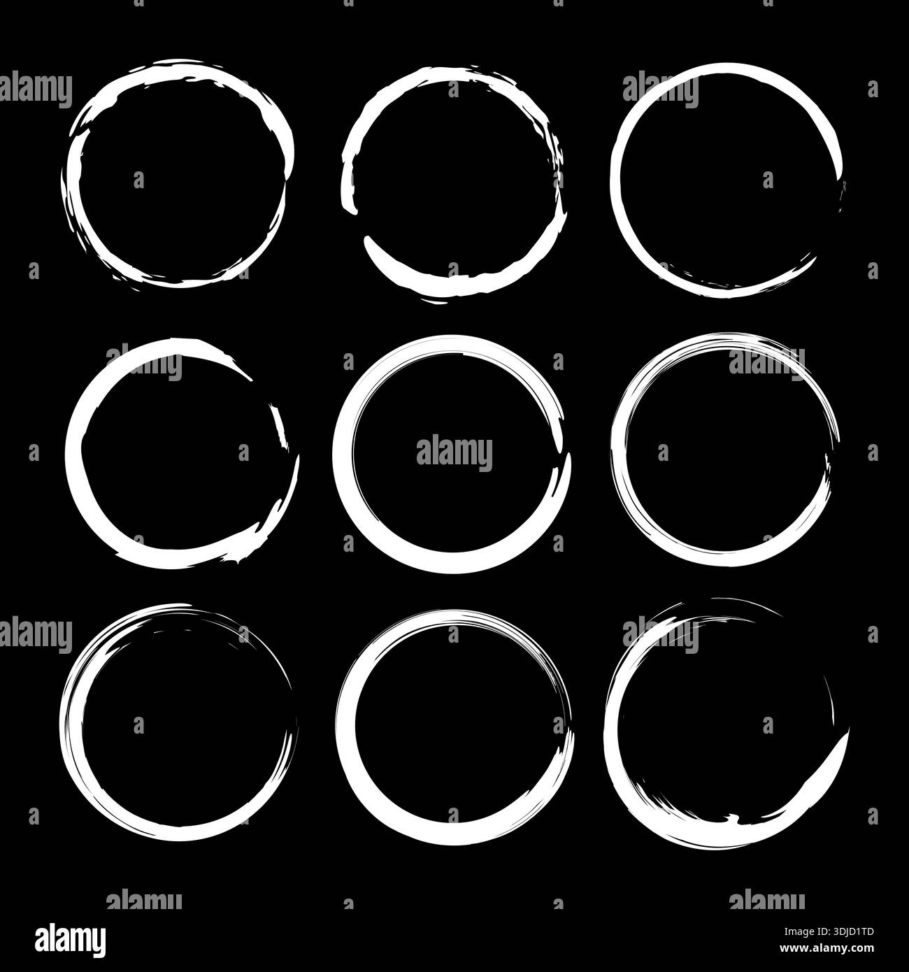 White ring grid. Round border pattern. Circle outline Vector. Dark ...