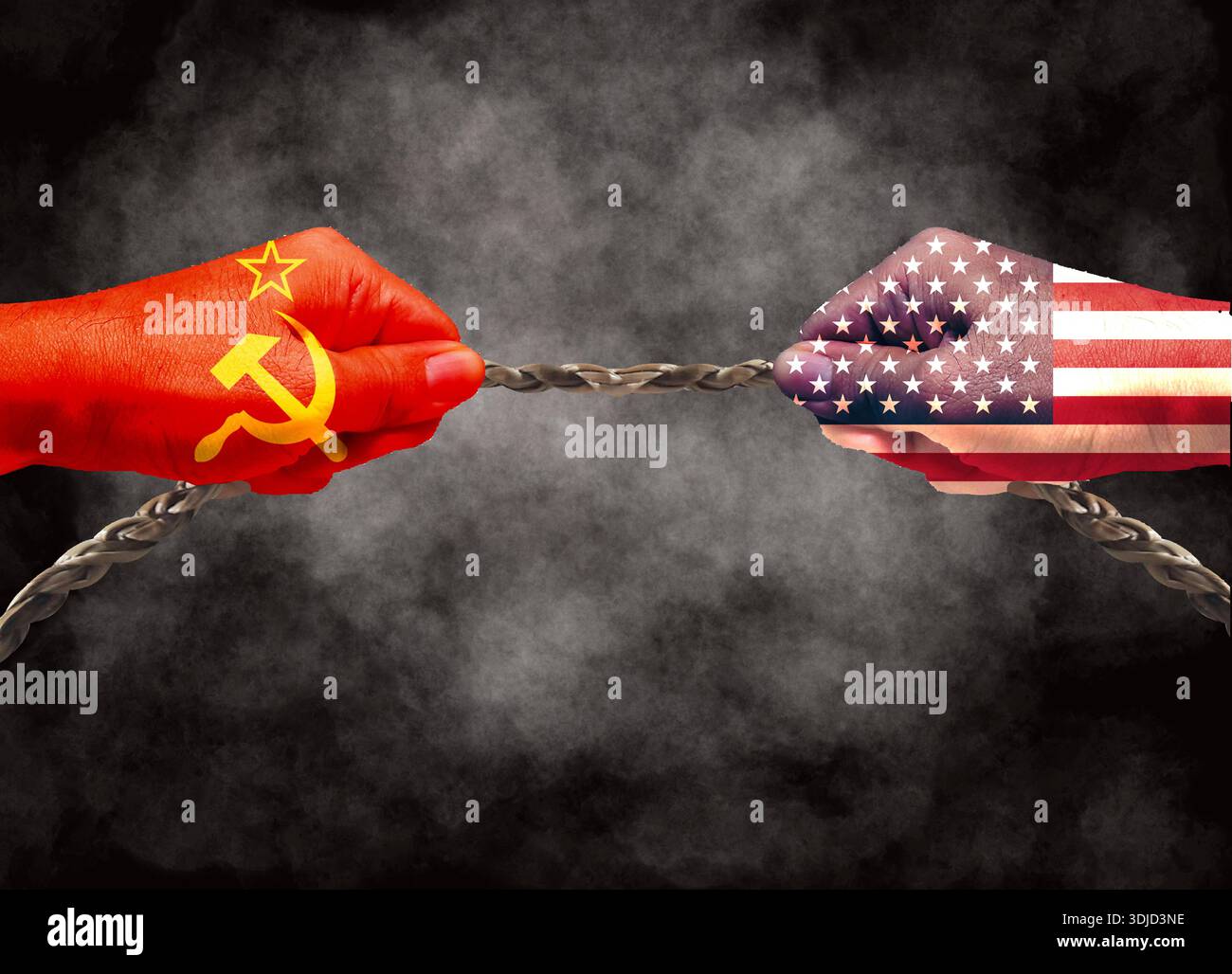 The tug of war and repeated exposure of the Soviet and American flags ...