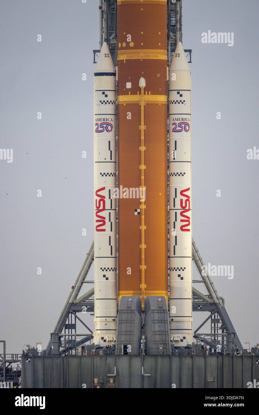 In a brief moment of sunshine on January 26th 2026 NASA Artemis II sls ...