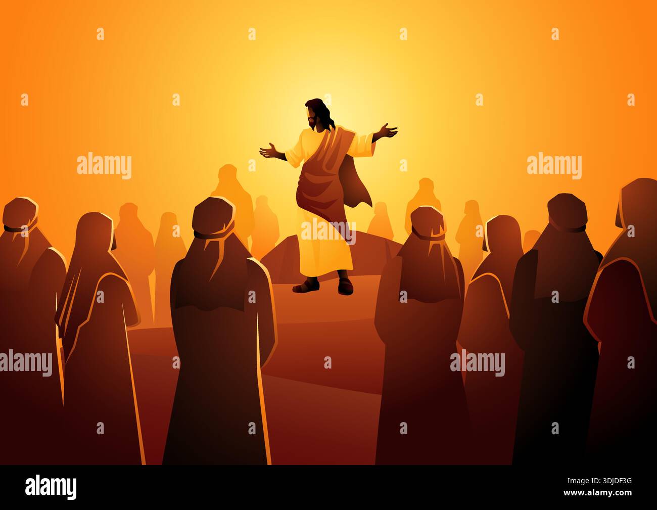 Jesus preaching beatitudes Stock Vector Images - Alamy