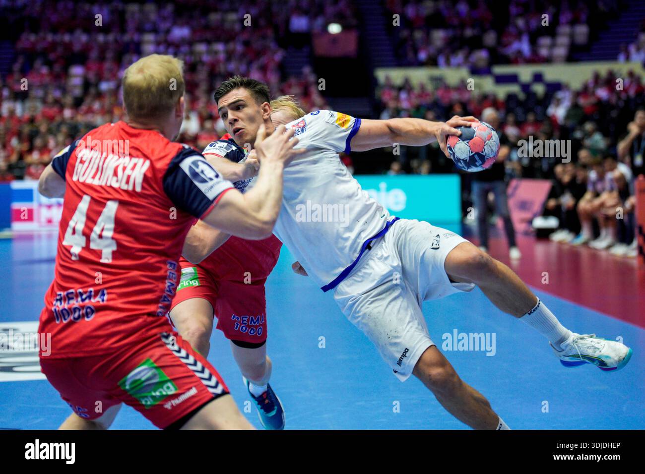 Herning, Denmark 20260126. Portugal shoots at goal during the European ...