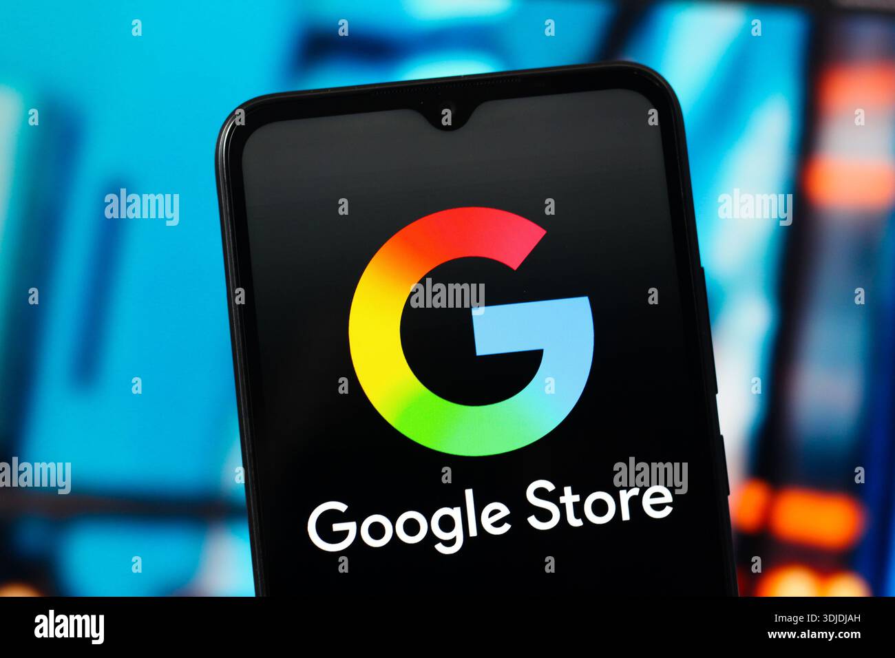 In this photo illustration, the Google Store logo is seen displayed on ...