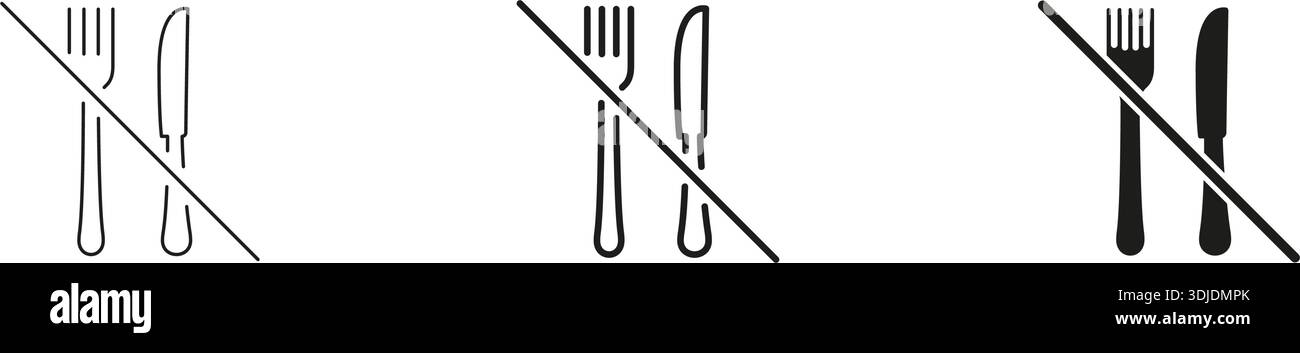 Fork knife prohibition icon Stock Vector Images - Alamy