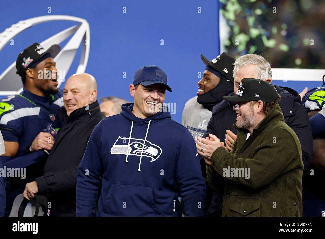 SEATTLE, WA - JANUARY 25: Head coach Mike MacDonald and general manager ...