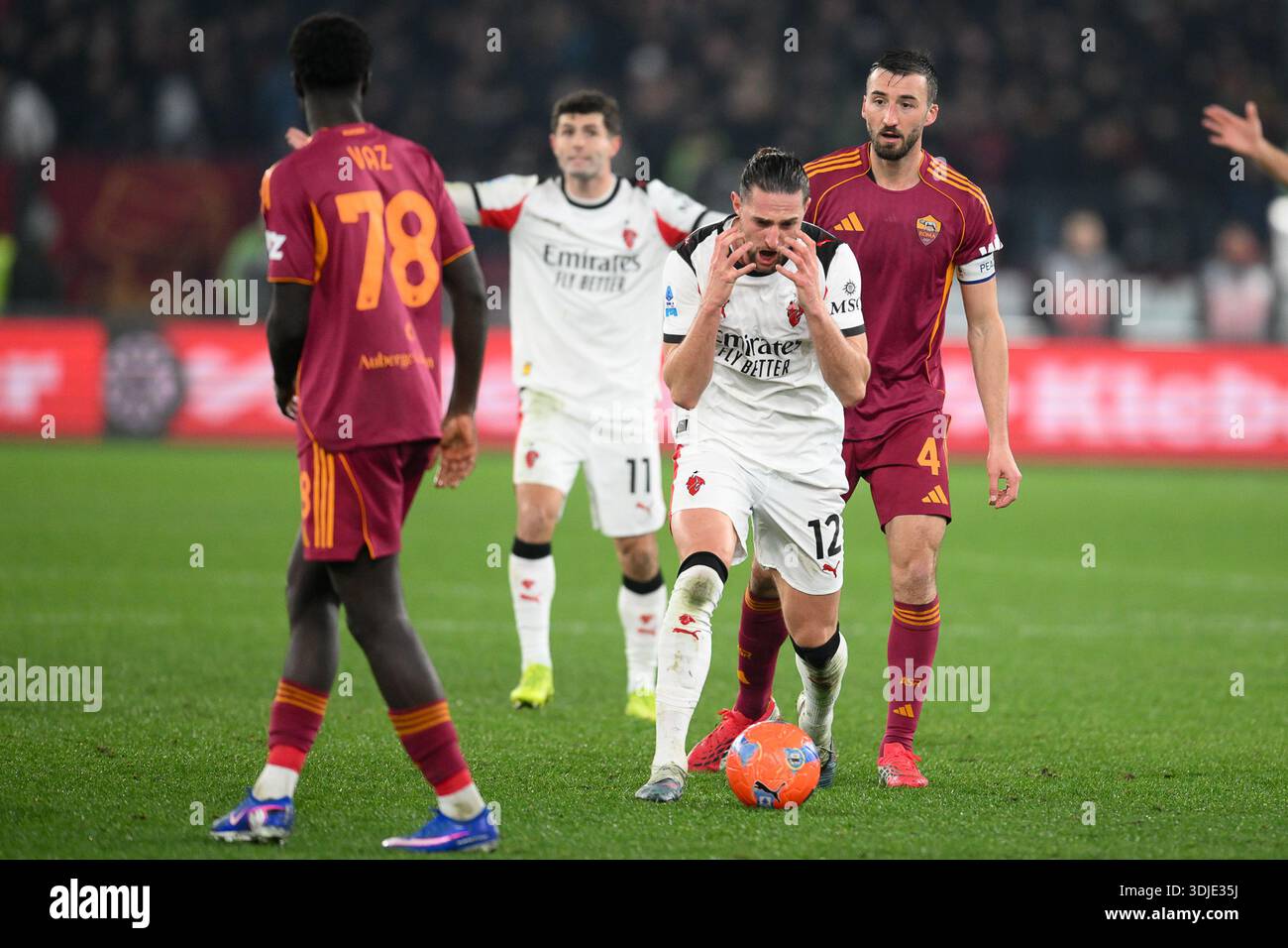 Olimpico Stadium, Rome, Italy - Adrien Rabiot of AC Milan during Serie ...