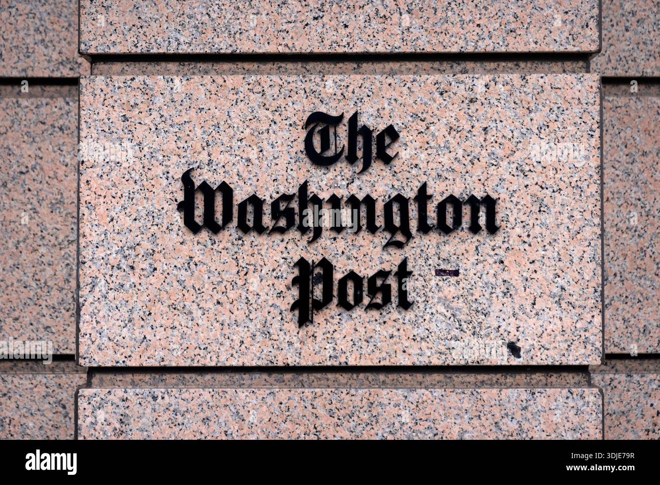 A sign for the Washington Post is seen at the company's offices, Monday ...