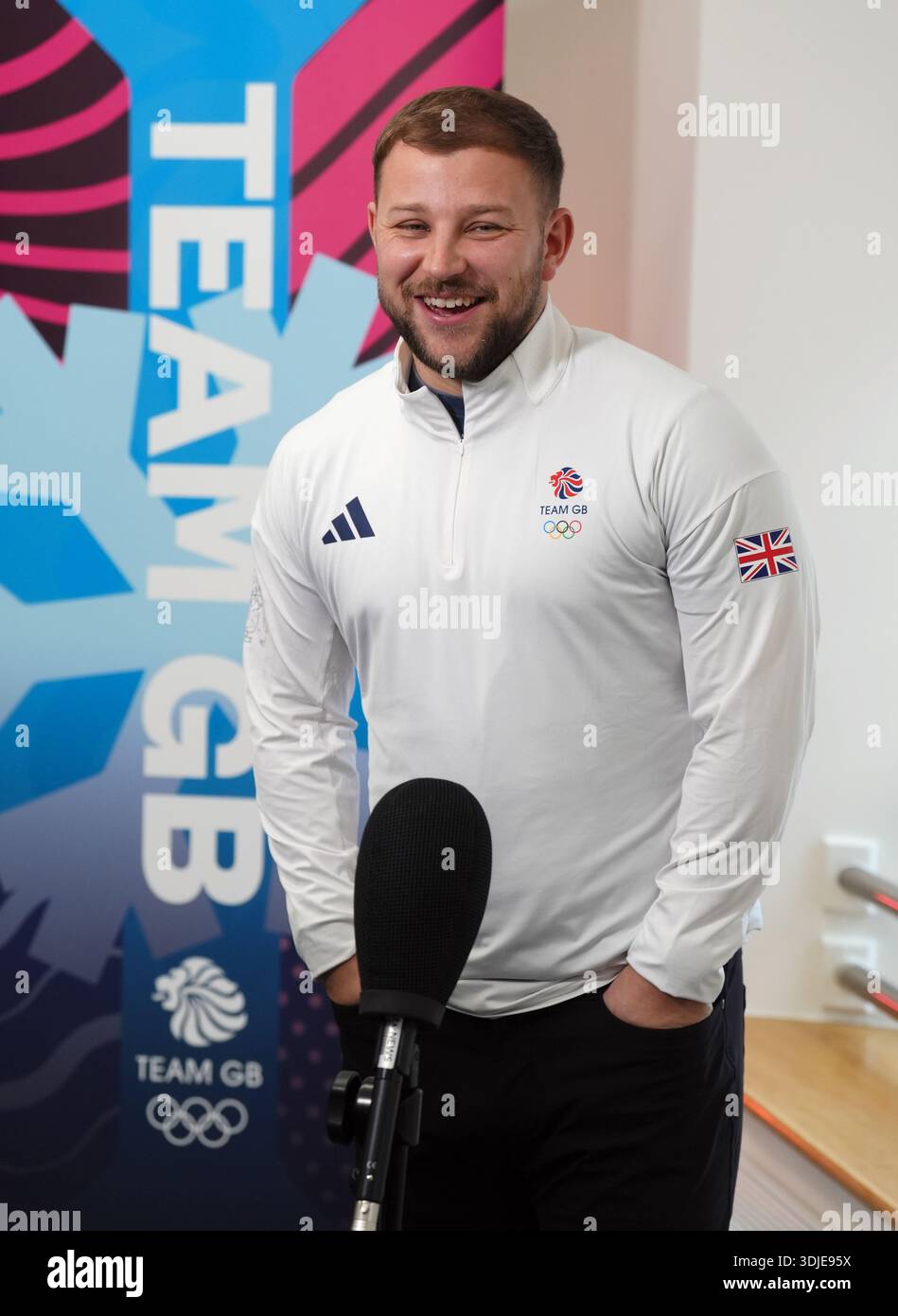 Curler Kyle Wadell during a Team GB kitting out session for Milano ...