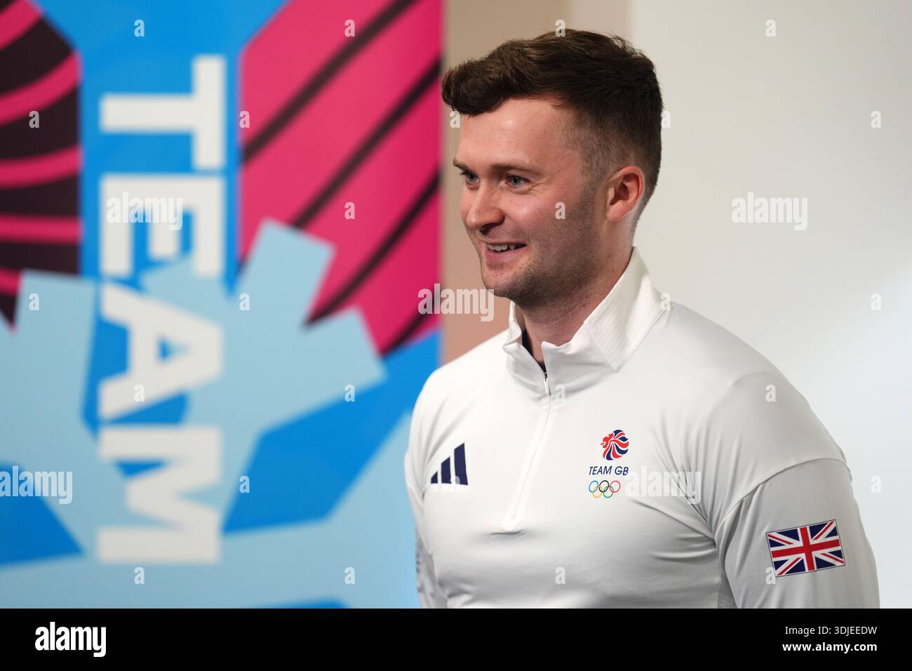 Curler Bruce Mouat during a Team GB kitting out session for Milano ...