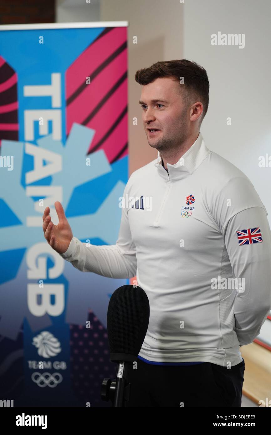 Curler Bruce Mouat during a Team GB kitting out session for Milano ...