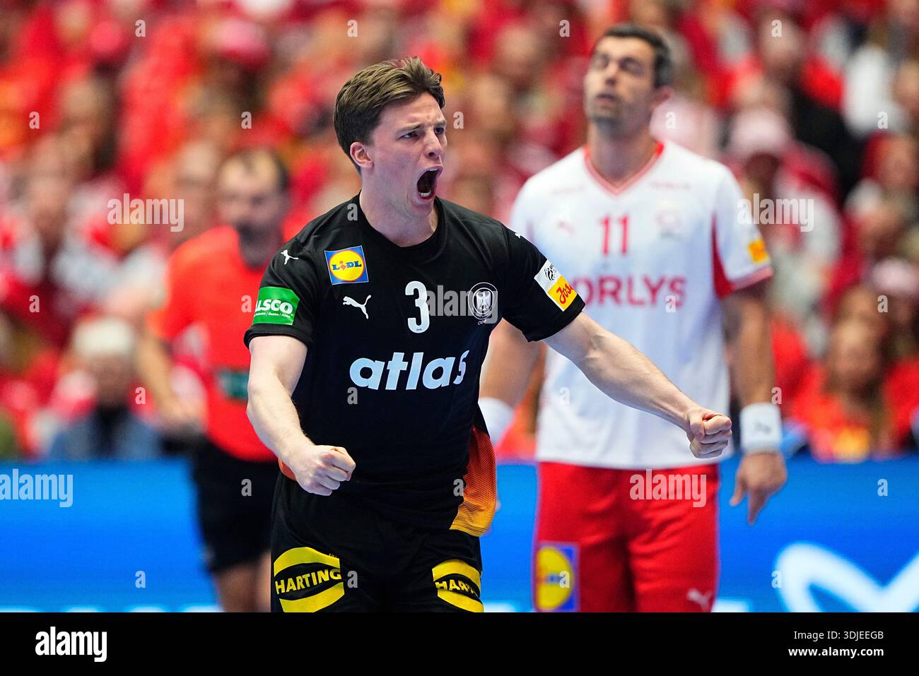 Germany's Nils Lichtlein during the men's handball match between ...
