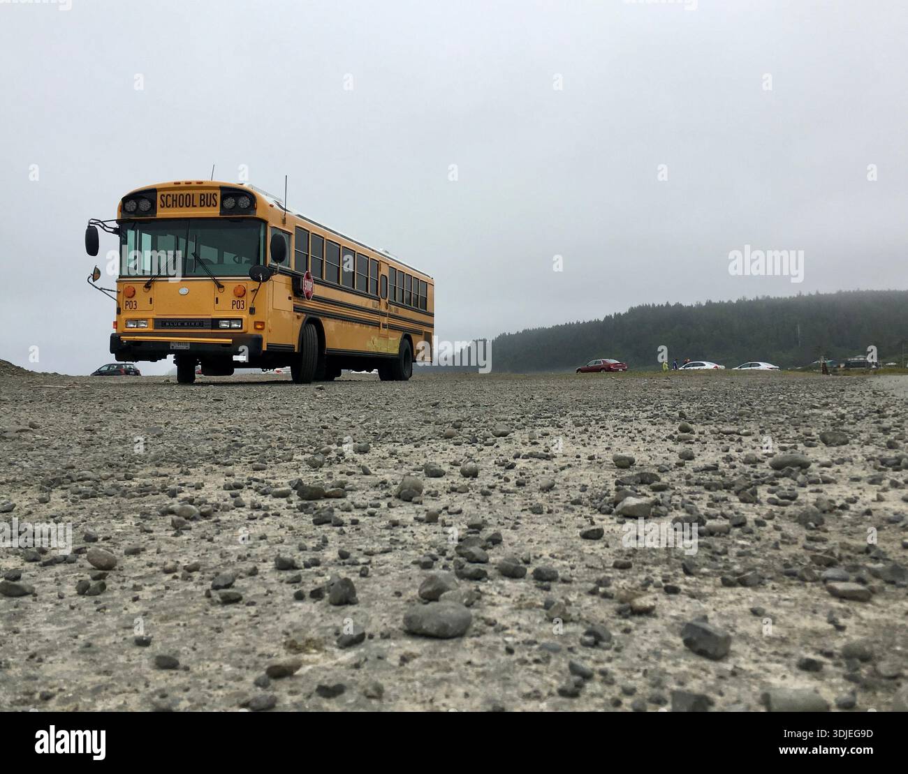School bus at First Beach, La Push, Quileute Reservation, Washington ...