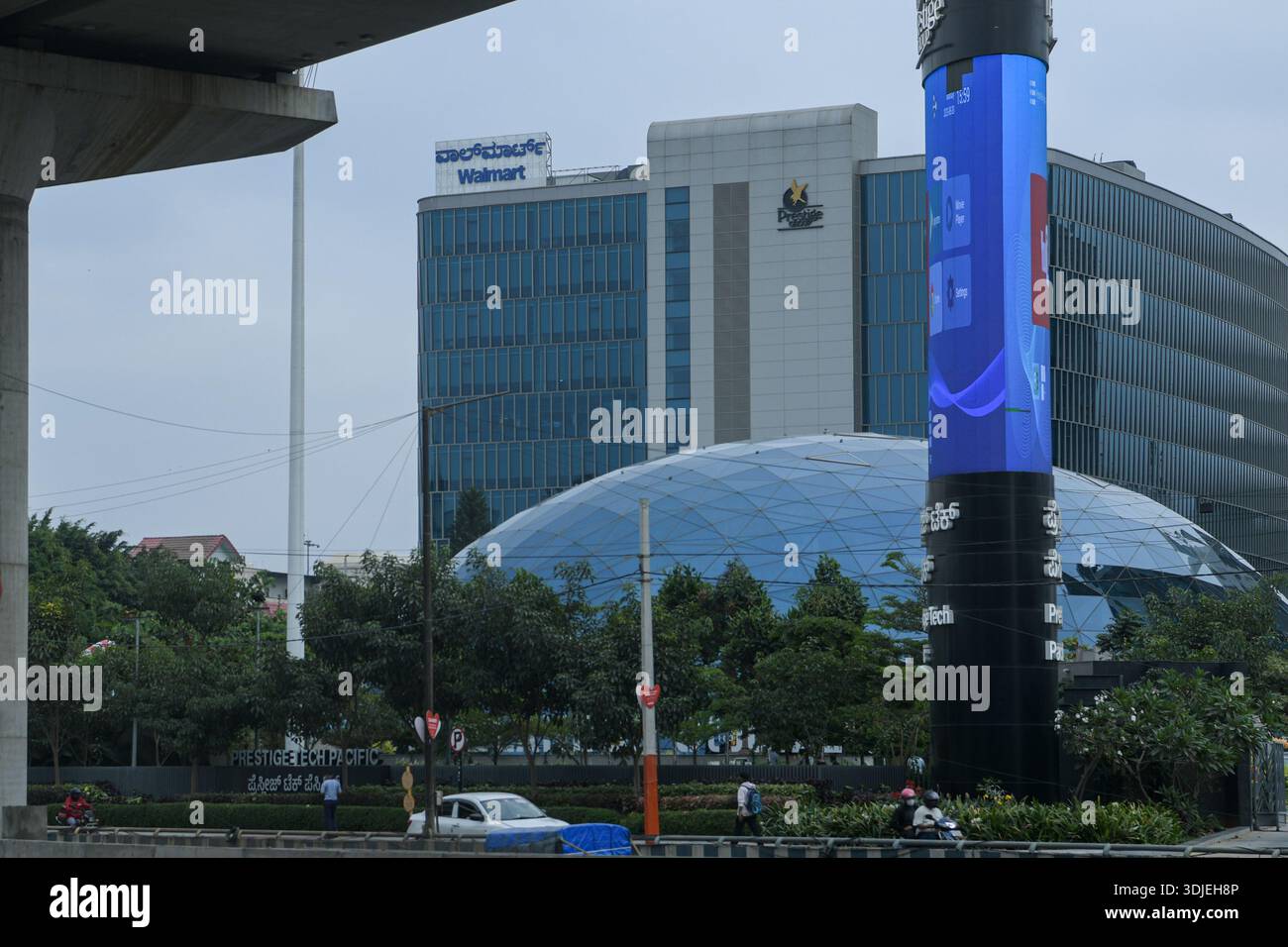 A Walmart office building displays the company's logo in Bengaluru ...
