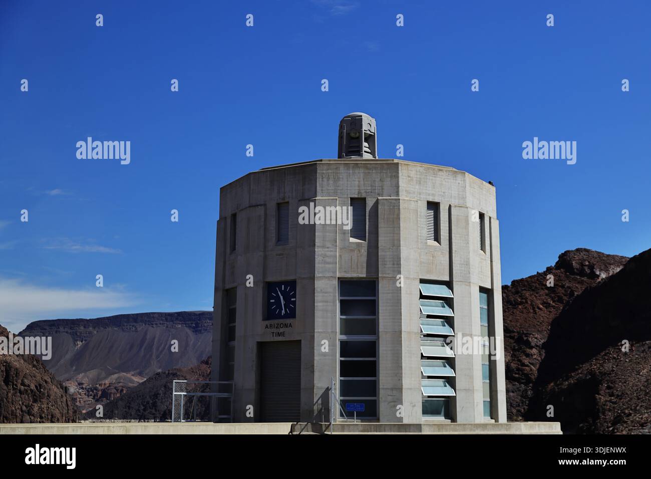 Close view of an intake tower at Hoover Dam on the Nevada Arizona ...