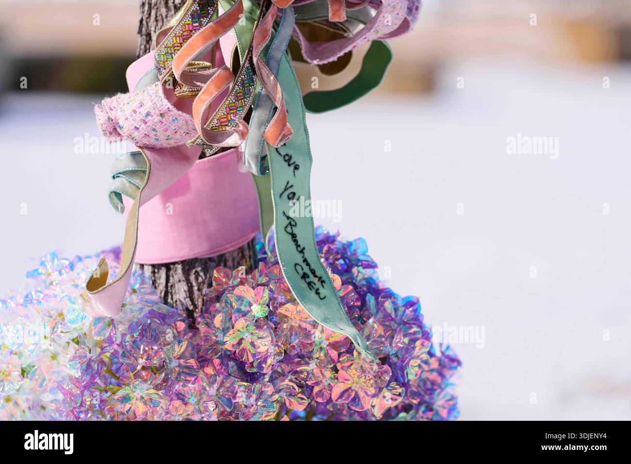 A makeshift memorial is shown at the site Monday, Jan. 26, 2026 in ...