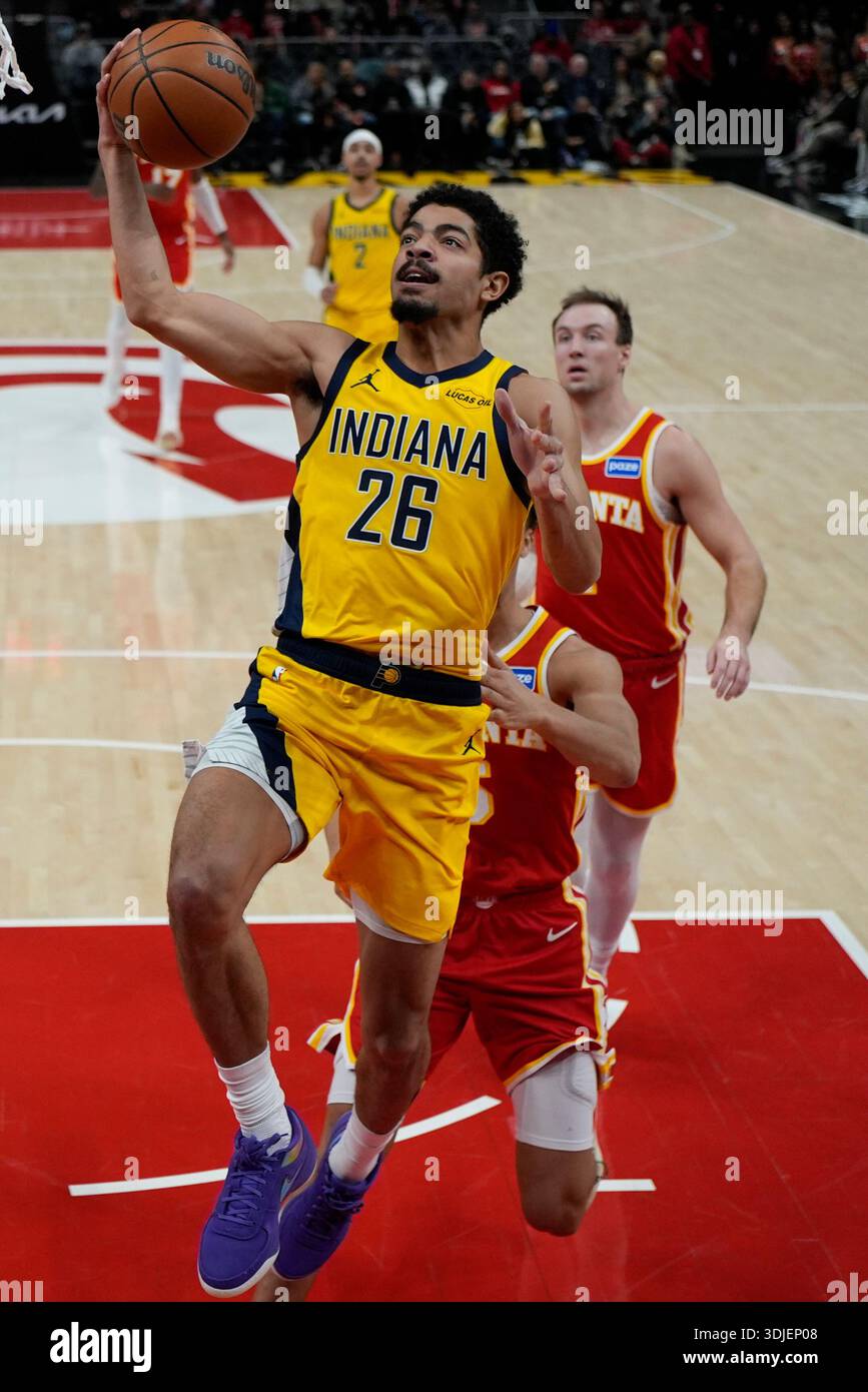 Indiana Pacers guard Ben Sheppard (26) shoots against against the ...
