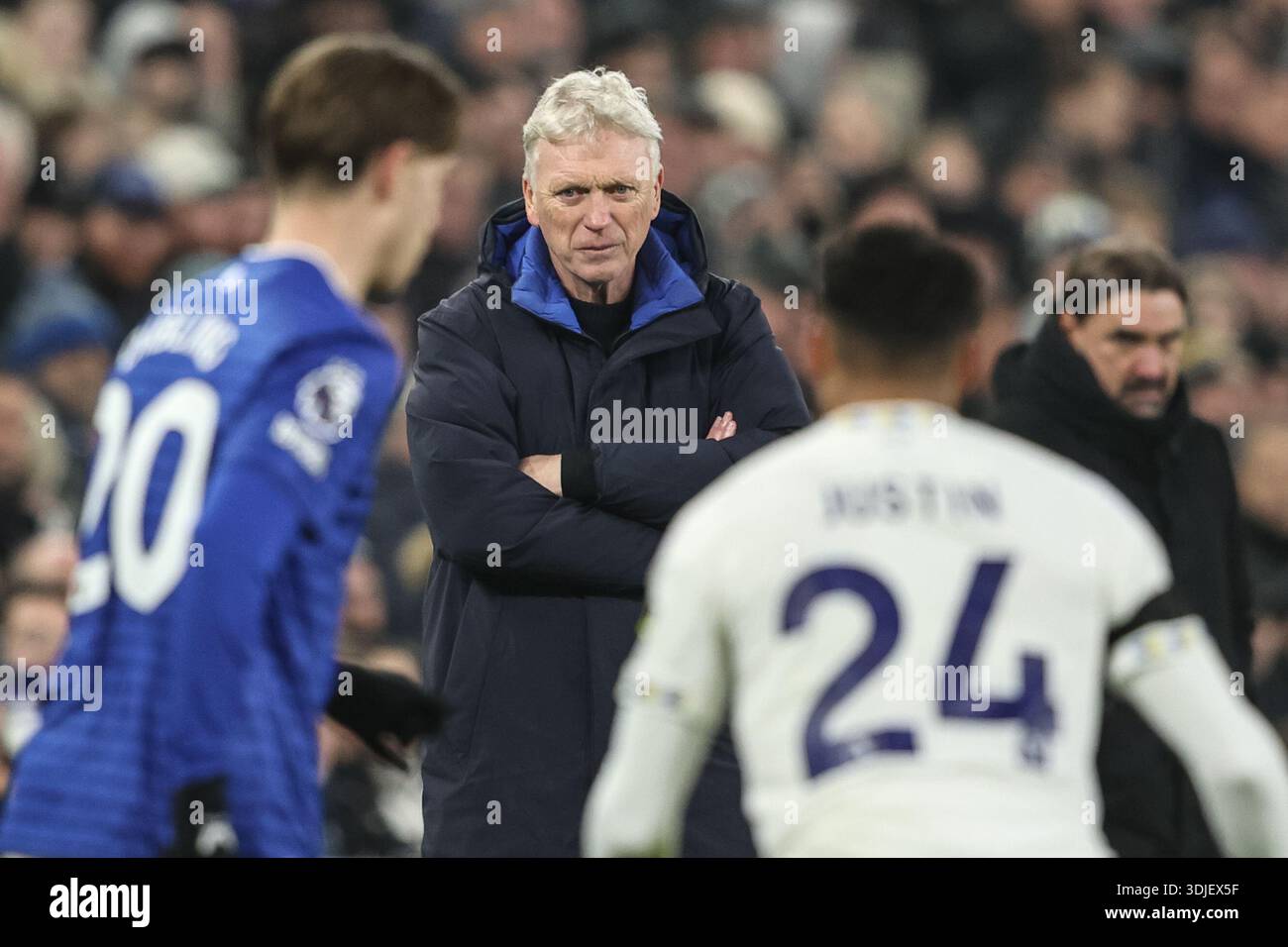 David Moyes manager of Everton looks on during the Premier League match ...