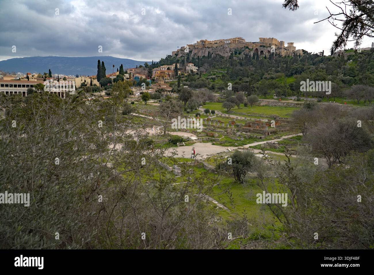 Acropolis, Akrópolis. View across the Ancient Agora ruins in Athens ...