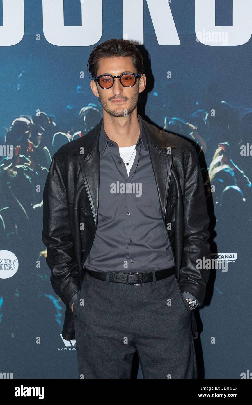 Pierre Niney attends 'Gourou' Paris Film Premiere at Pathe Palace on ...
