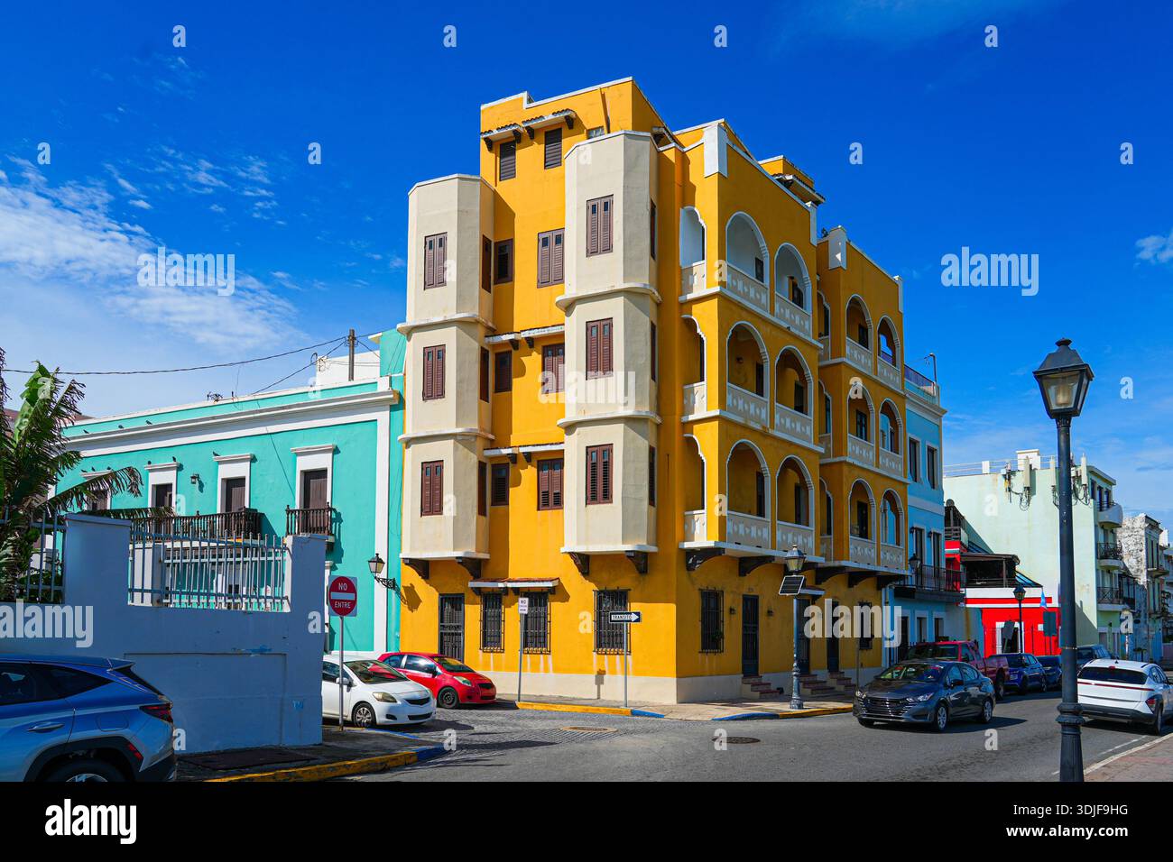 Stunning yellow neo-Moorish architecture in historic Old San Juan ...