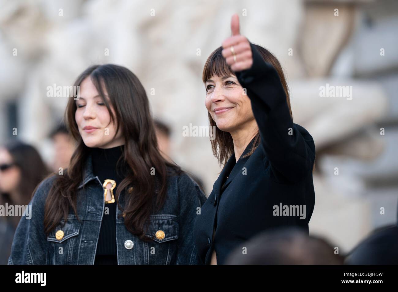 Juliette Lemley and Sophie Marceau attend the Schiaparelli Haute ...