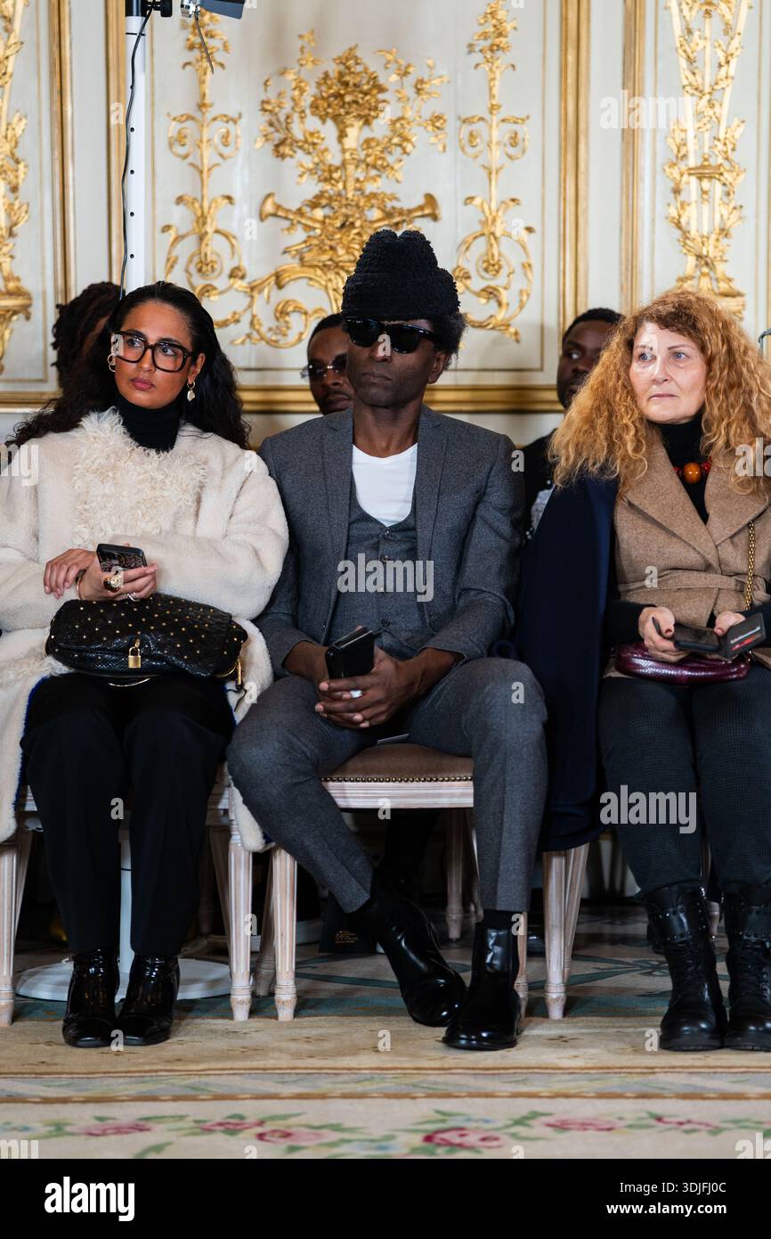 Nigerian Singer Keziah Jones watches the runway during the Imane Ayissi ...
