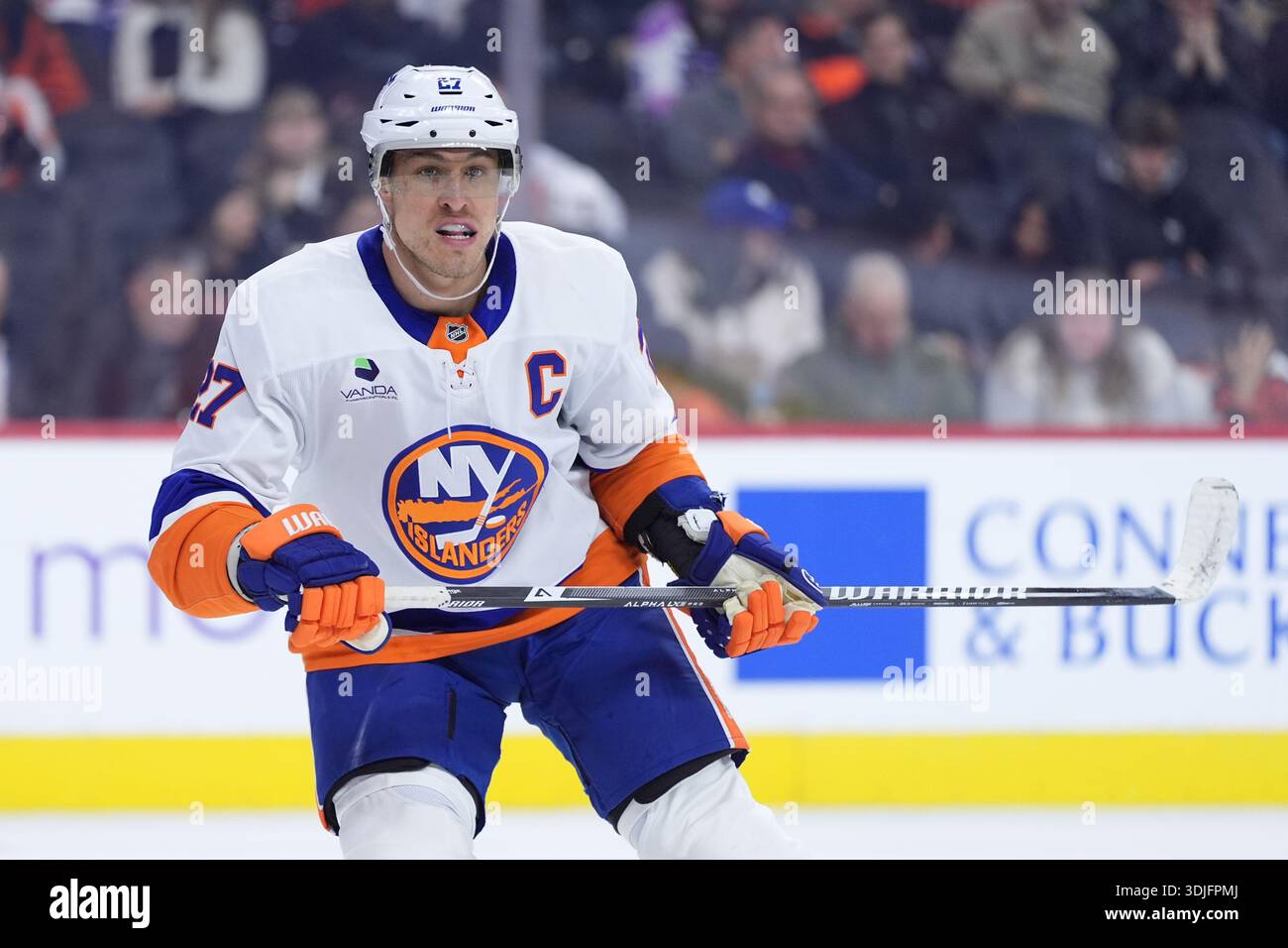 New York Islanders' Anders Lee plays during an NHL hockey game Monday ...