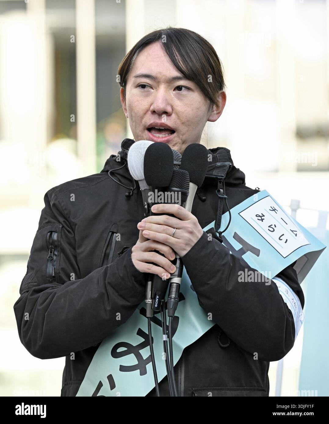Team Mirai leader Takahiro Anno makes a stump speech in Tokyo on Jan ...