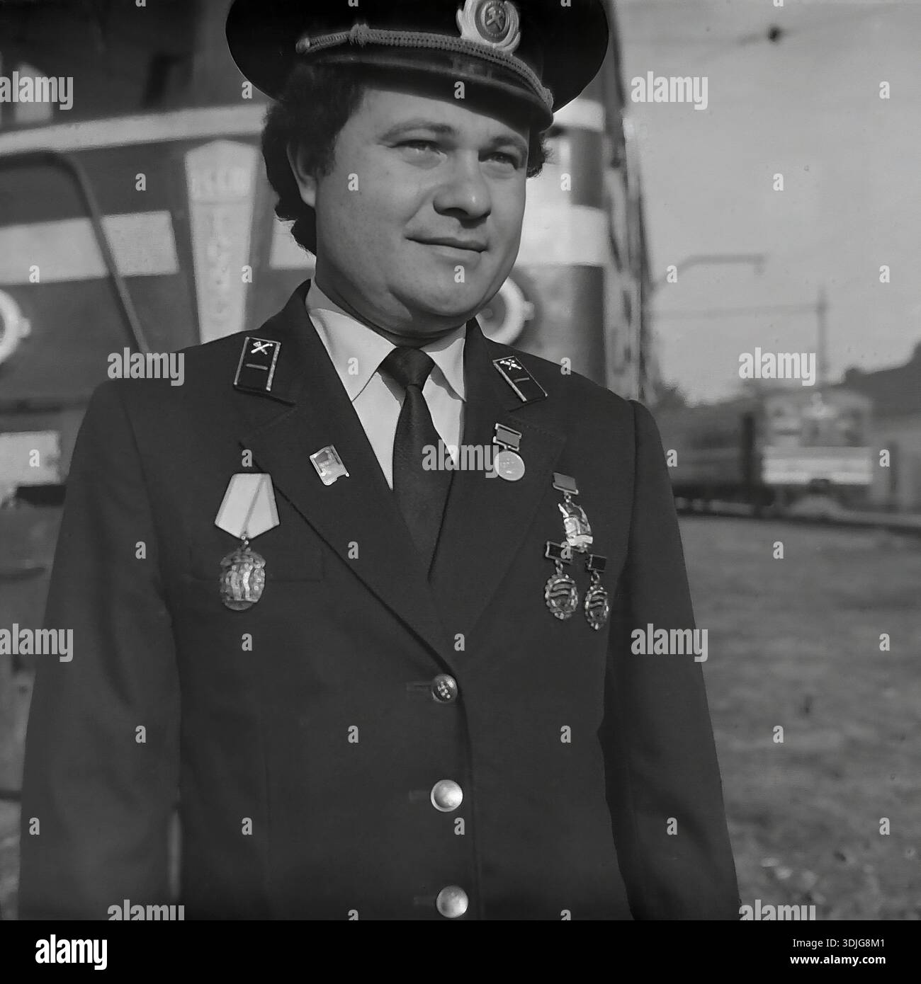 Sloviansk, Ukraine, USSR - 1980s: A portrait of a distinguished Soviet ...