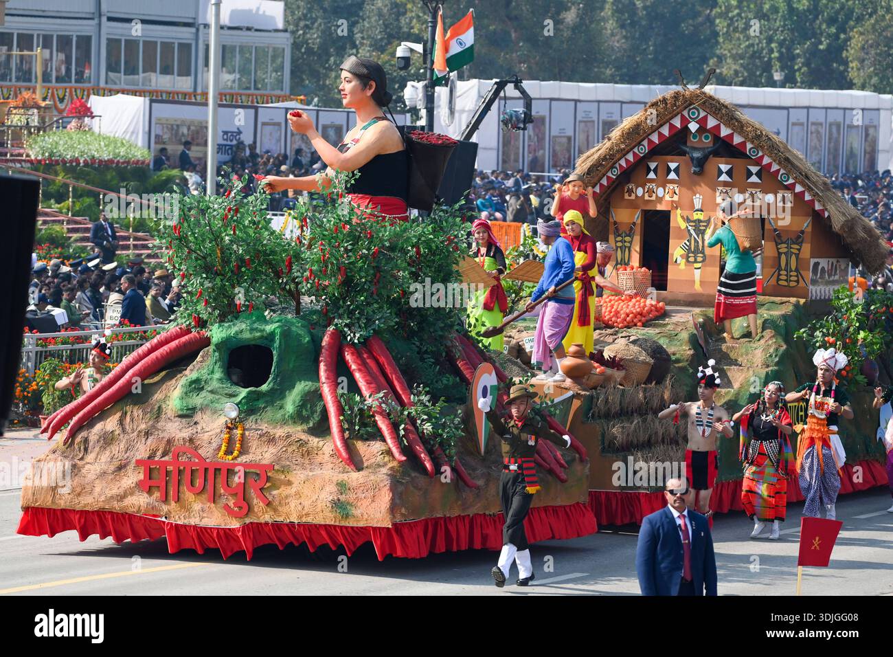NEW DELHI, INDIA - JANUARY 26: A tableau from the State Manipur is ...