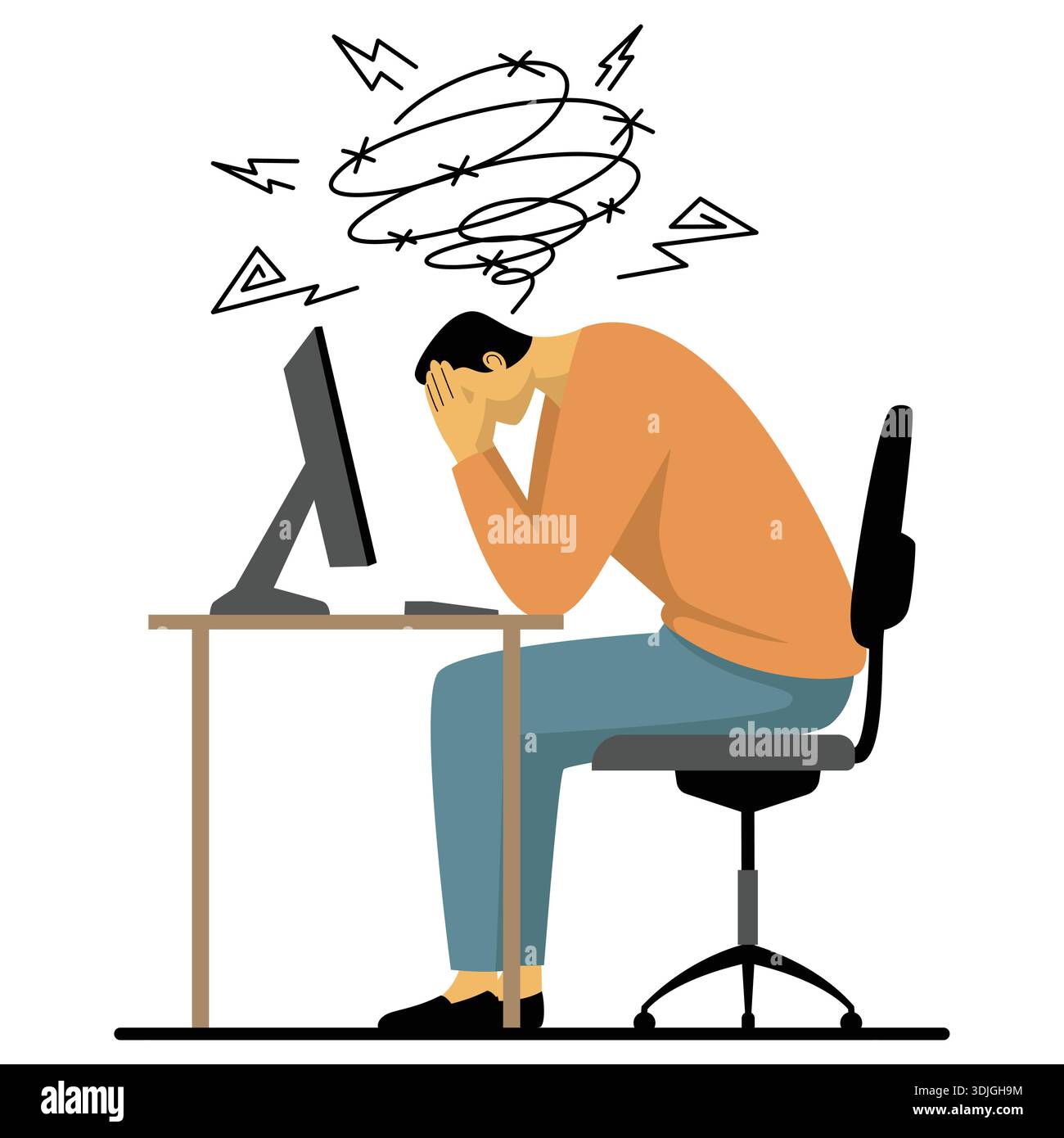 Office angry computer Stock Vector Images - Alamy
