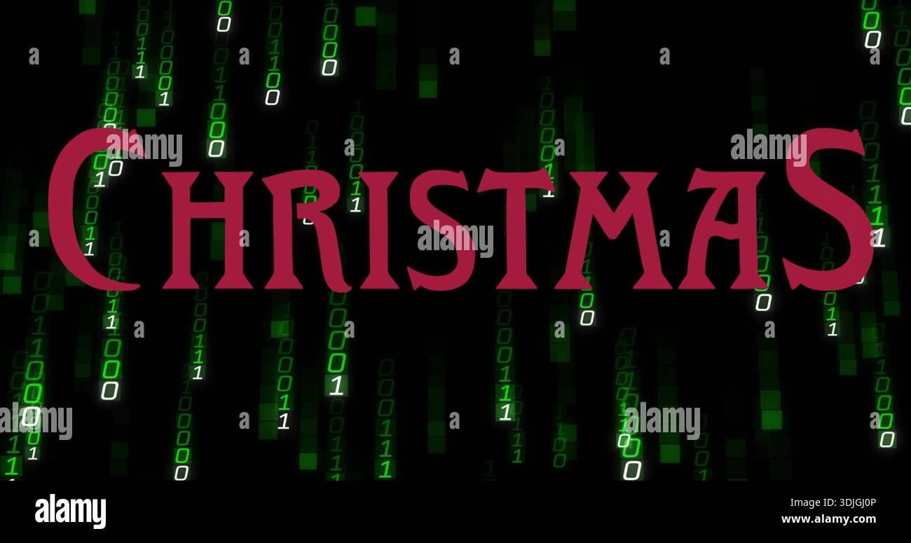 Displaying CHRISTMAS word spanning center of digital banner, showing ...